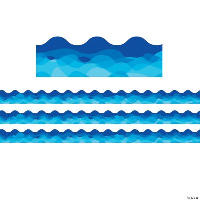 Creative Teaching Press Waves Of Blue Wavy EZ Border, 48 Feet Per Pack ...