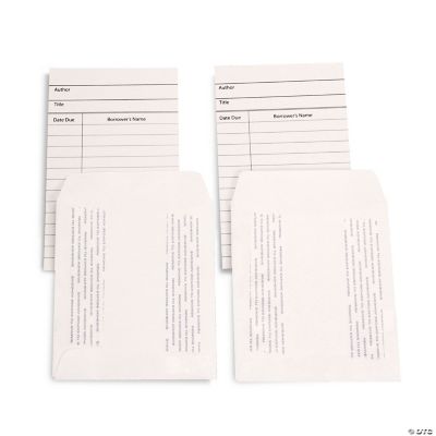 Hygloss Library Cards & Self-Adhesive Pockets Combo, White, 150 Each ...