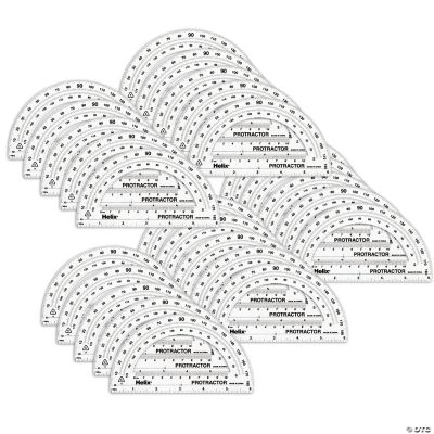 Helix 180 Degree Standard Protractor, 6", Pack of 25 | Oriental Trading