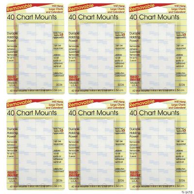 Magic Mounts Chart Mounts, 1" x 1", 40 Per Pack, 6 Packs | Oriental Trading