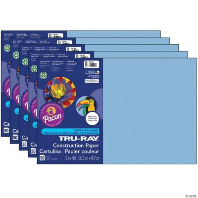 Tru-Ray Construction Paper, Sky Blue, 12" x 18", 50 Sheets Per Pack, 5 ...