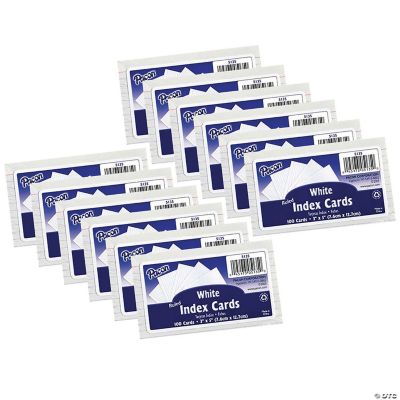Pacon Index Cards, White, Ruled, 1/4" Ruled 3" x 5", 100 Per Pack, 12 ...