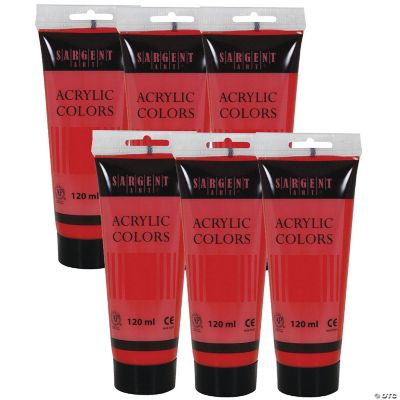 Sargent Art Acrylic Paint Tube, 120 ml, Cadmium Red Hue, Pack of 6