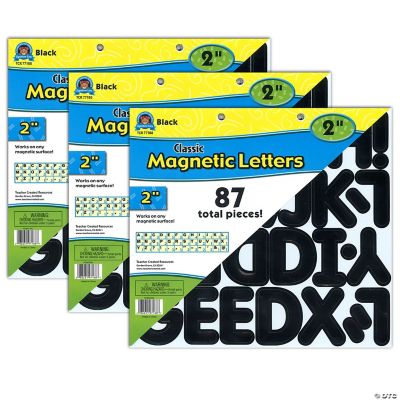 Teacher Created Resources Black Classic 2" Magnetic Letters, 87 Pieces ...