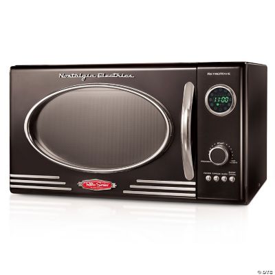 Nostalgia 0.9 Cu. Ft. Retro Microwave Oven, Black | Oriental Trading