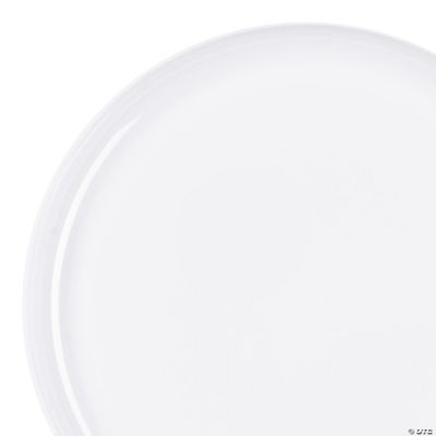 8.5" White Flat Round Disposable Plastic Appetizer/Salad Plates (70 ...