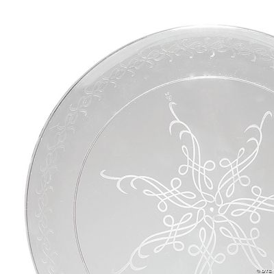 9" Clear Floral Round Disposable Plastic Buffet Plates (240 Plates ...