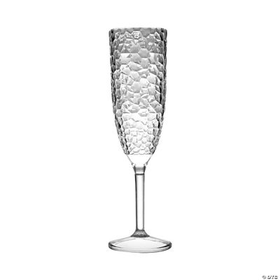 8 oz. Crystal Disposable Plastic Champagne Flutes (16 Glasses)