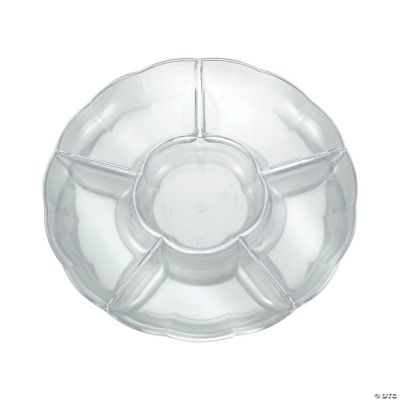 Clear Big 6-Partition Round Disposable Plastic Trays (10 Trays ...