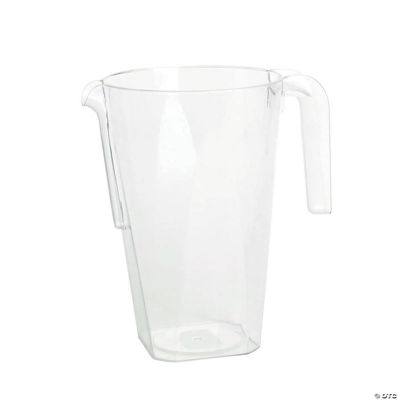 52 oz. Clear Square Plastic Disposable Pitchers (11 Pitchers)
