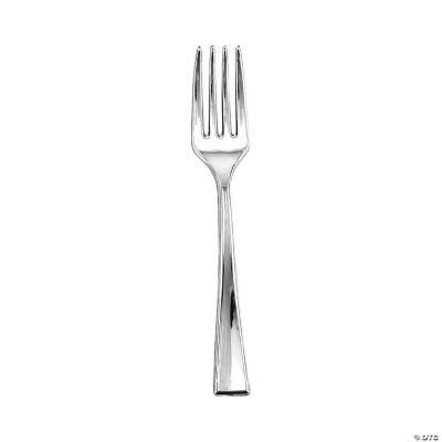Shiny Metallic Silver Mini Plastic Disposable Tasting Forks (960 Forks)