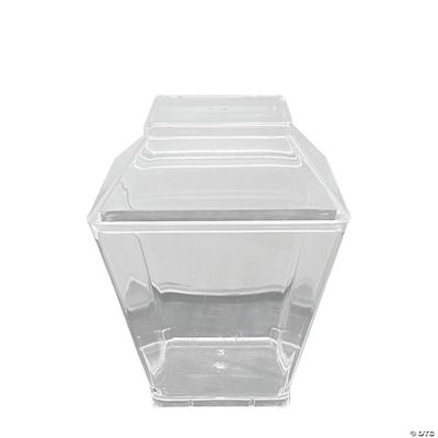 3.5 oz. Clear Square Disposable Plastic Mini Cups with Lids (132 Cups)