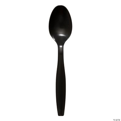 Black Plastic Disposable Spoons (600 Spoons) | Oriental Trading