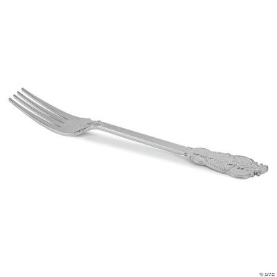 Shiny Baroque Silver Plastic Forks (288 Forks) | Oriental Trading