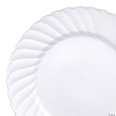 9" White Flair Plastic Buffet Plates (72 Plates) | Oriental Trading
