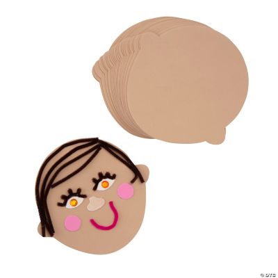 Medium Skin Tone Foam Face Shape Cutouts - 24 Pc. | Oriental Trading
