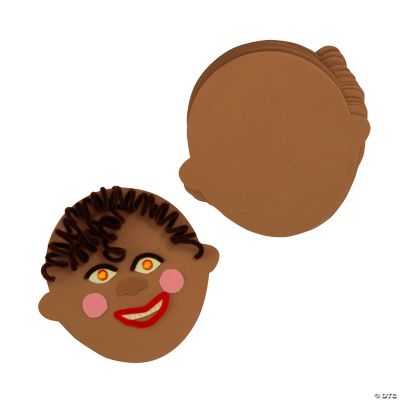 Dark Skin Tone Foam Face Shape Cutouts - 24 Pc. | Oriental Trading