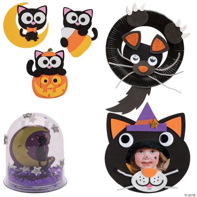 Bulk Halloween Black Cat Craft Kit Assortment - Makes 48 - Discontinued