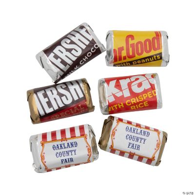 Personalized Carnival Mini Candy Bar Sticker Labels - 30 Pc. | Oriental ...