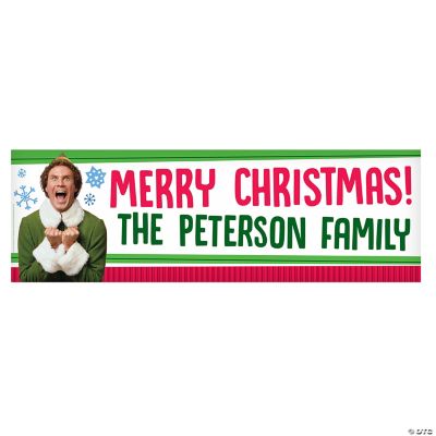 72" x 23" Personalized Elf Banner – Medium | Oriental Trading
