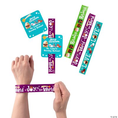 Personalized Nativity Slap Bracelets with Card - 24 Pc.