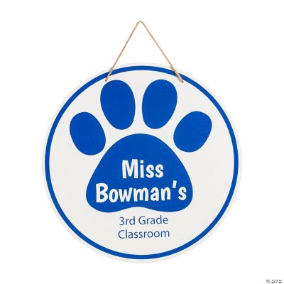 Personalized Paw Print Classroom Door Sign | Oriental Trading