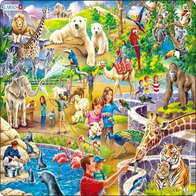 Larsen Zoo Animals 48 Piece Children's Educational Jigsaw Puzzle ...