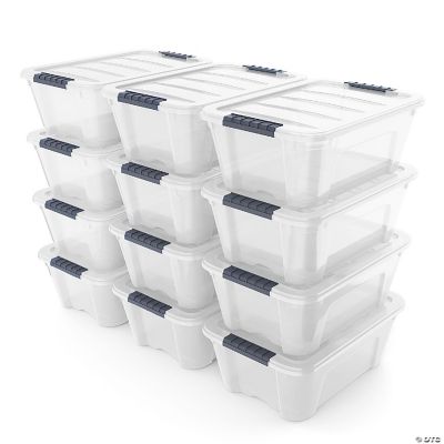 Costway 12 Pack Latch Stack Storage Box Tubs Bins Latches Handles ...