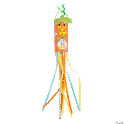 1 3/4" x 14 1/2" Religious Pumpkin God's Light Shines in Me Windsock ...