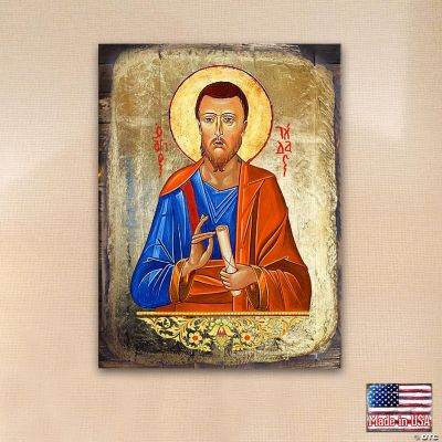 Designocracy Saint Jude Icon Gold Plated Wooden Block