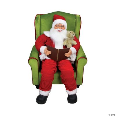 Northlight 32" Santa Claus Sitting in Green Arm Chair Christmas Figure