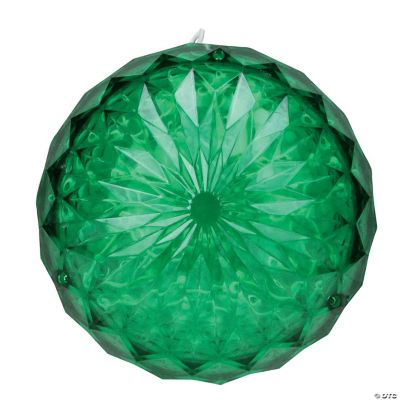 Northlight 6" LED Lighted Green Crystal Sphere Outdoor Christmas ...