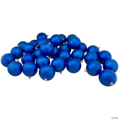 Northlight 32ct Lavish Blue Shatterproof Matte Christmas Ball Ornaments ...