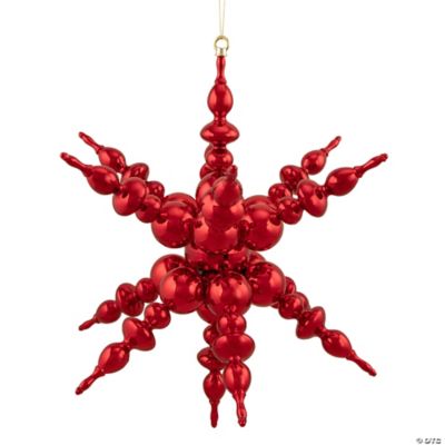 Northlight 24" Shiny Red 3D Sunburst Snowflake Commercial Christmas ...