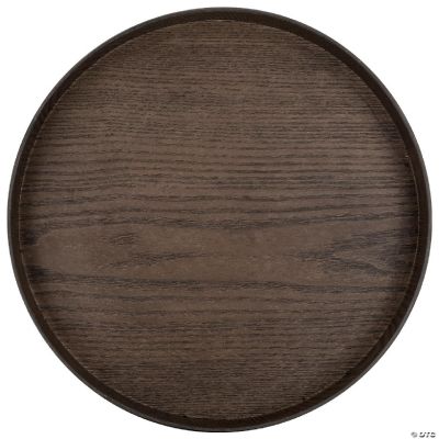 Koyal Wholesale Faux Wood Round Decorative Tray Rustic Wood Tray for ...