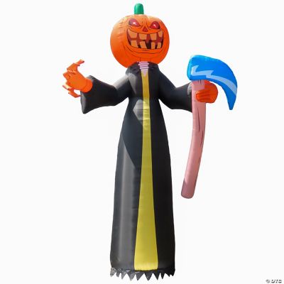 National Tree Company 20 ft Inflatable Halloween Pumkin Reaper, 6 White ...