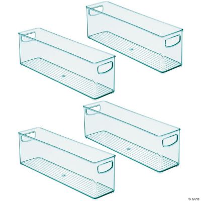 mDesign Plastic Long Stackable Storage Bin, Handles for Nursery, 4 Pack ...
