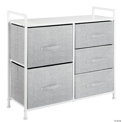 mDesign Storage Dresser Furniture with 5 Removable Fabric Drawers ...