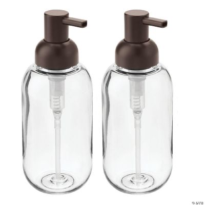 mDesign Plastic Refillable Liquid Soap Dispenser Pump, 2 Pack - Clear ...