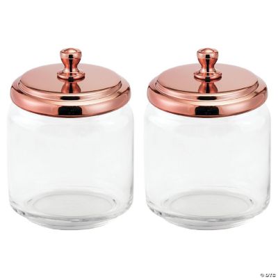 mDesign Glass Vanity Storage Organizer Canister Jar, 2 Pack - Clear ...