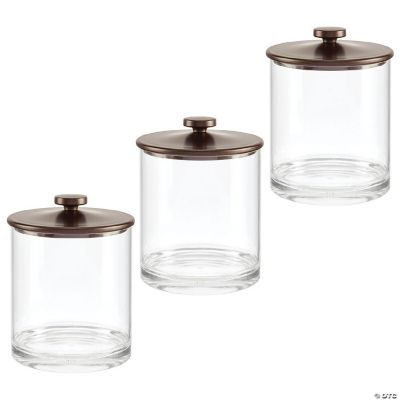 mDesign Medium Round Acrylic Apothecary Canister Jars, 3 Pack, Clear ...