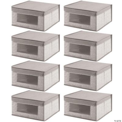 mDesign Medium Fabric Closet Storage Box, Front Window/Lid, 8 Pack ...