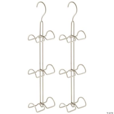mDesign Metal Wire Over Closet Rod Hanging Handbag Organizer, 2 Pack ...