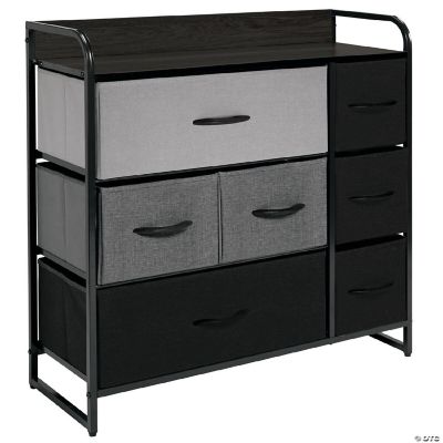 mDesign Large Storage Dresser Furniture with 7 Fabric Drawers, Gray ...