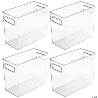 mDesign Plastic Storage Organizer Bin with Handles for Closets, 4 Pack ...