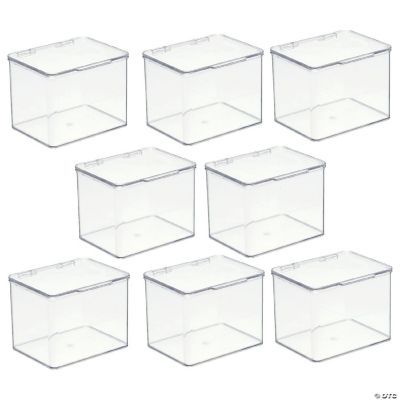 mDesign Plastic Playroom/Gaming Storage Organizer Box, Hinged Lid, 8 ...