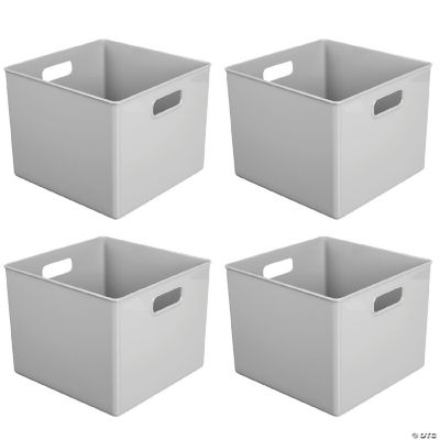 mDesign Plastic Deep Home Storage Organizer Basket Bin, Handles, 4 Pack ...