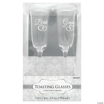 Amscan Collection Bridal Toasting Glasses Bride & Groom