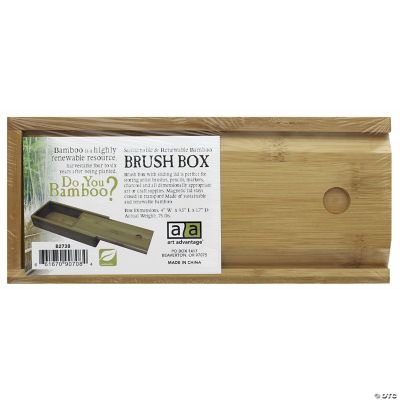 Art Advantage Brush Box Bamboo 9.88"x 1.88'x 4.38" | Oriental Trading