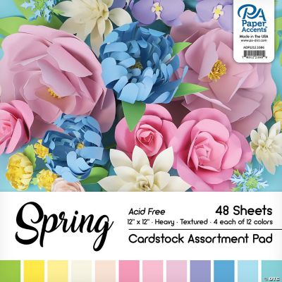 Paper Accents Cardstock Pad 12"x 12" Spring Assortment 48pc | Oriental ...